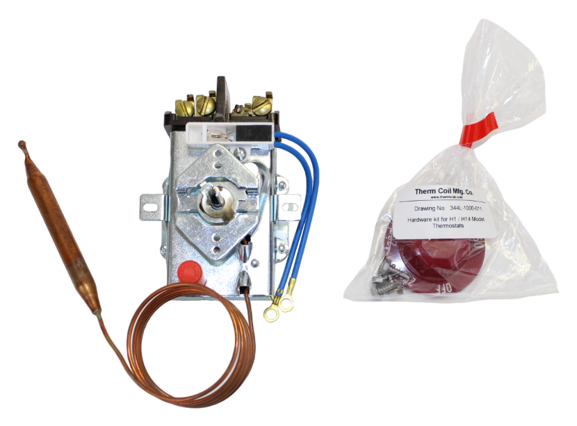 60°-250°F DPST Heating Thermostat w/SPST Over-Temp Cut-Out & Pilot ...