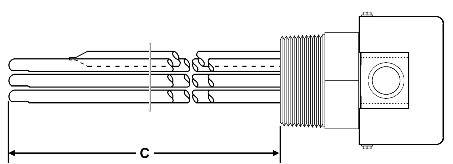 CC-12043 Model: 12000W @ 240V 3-Phase 24" Immersion Length Unregulated ...
