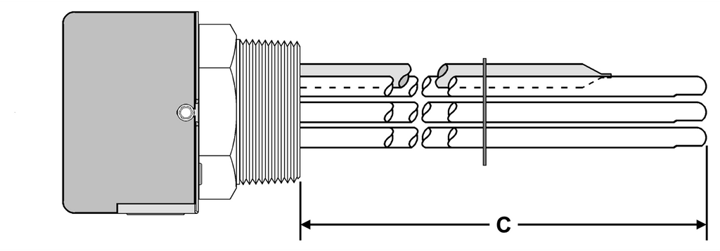 Unregulated Steel Sheath, Steel 2-1/2" NPT Plug - Immersion Elements ...